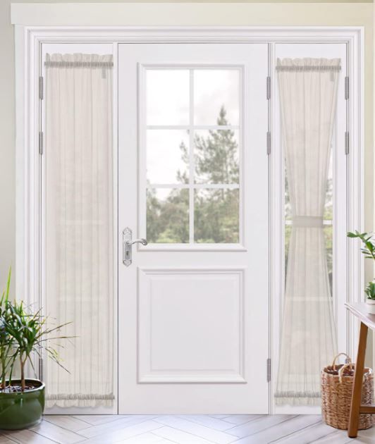 Sheer Linen-Look Sidelight Curtains Group 1 (Single Panel) Semi-Privacy