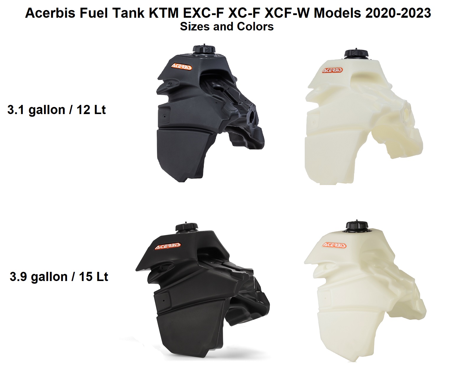 Acerbis Fuel Tank KTM 350 500 EXC-F XC-F XCF-W 2020-2023