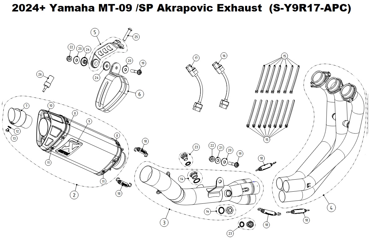 Akrapovic Racing Line Carbon Full Exhaust System - Yamaha MT-09 2024 2025