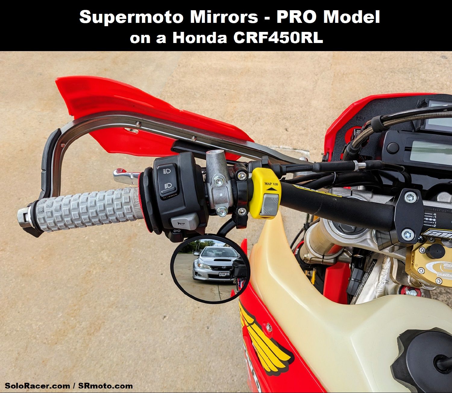 CRF450L CRF450RL Mirrors - Supermoto Street Package