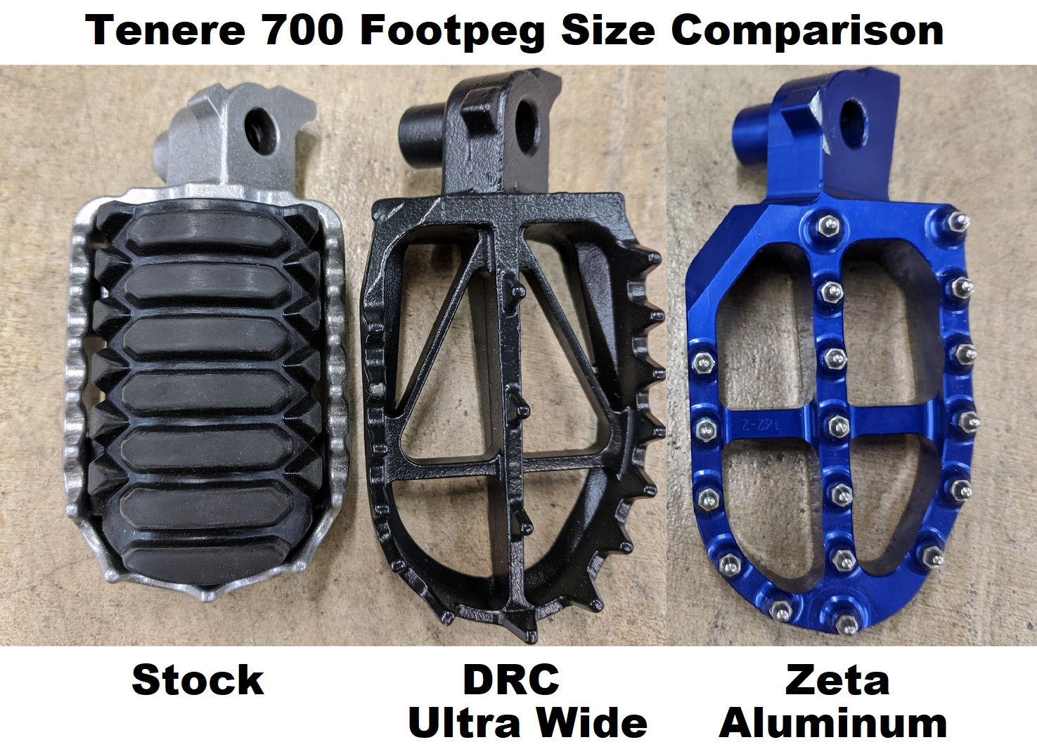 Tenere 700 Footpegs - Zeta Aluminum Wide