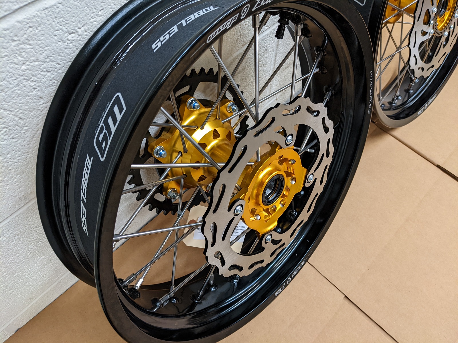 USED: CRF450RL CRF450L Warp 9 Tubeless Supermoto Wheelset