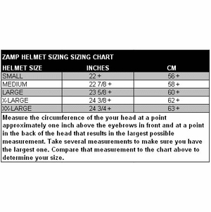 Zamp Size Chart