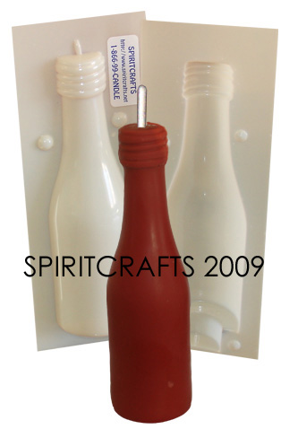 CHAMPAGNE BOTTLE CANDLE MAKING MOLD (7" HT, 8 oz)