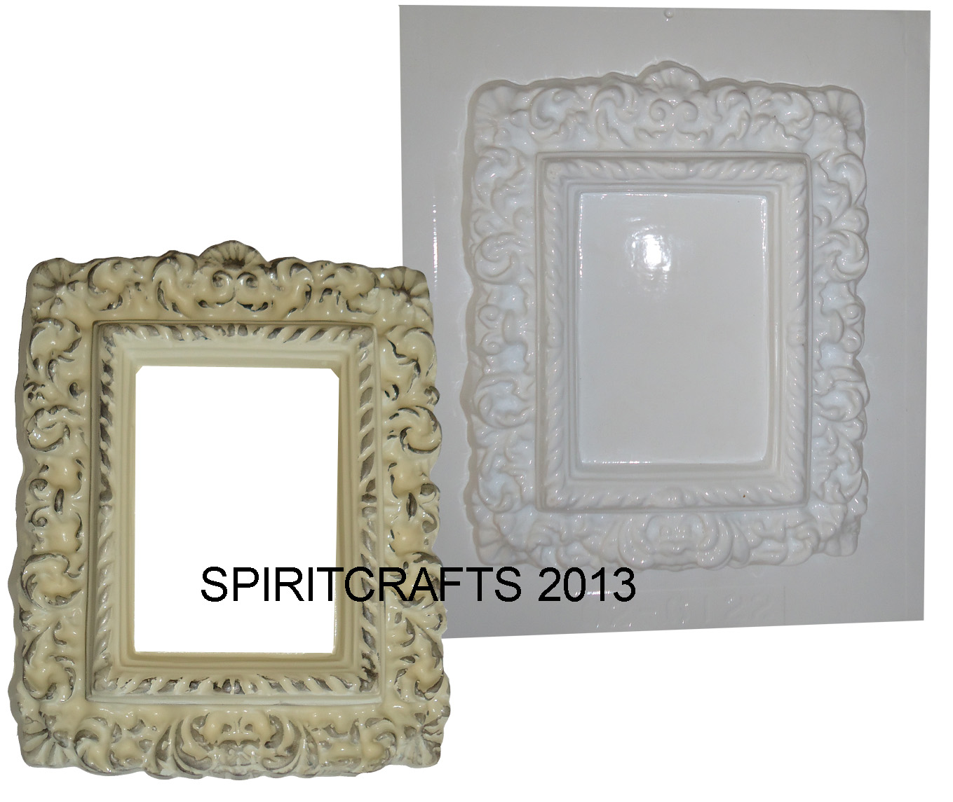 DECORATIVE RECTANGLE FRAME PLASTER MOLD (7.5" x 9.5")