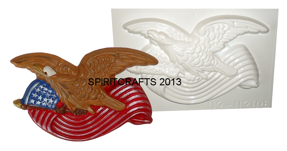 EAGLE WITH AMERICAN FLAG PLASTER MOLD (7.75" x 4.75")