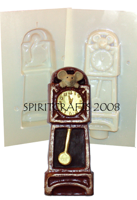 GRANDFATHER CLOCK CANDLE MOLD (7" HT, 15 oz)