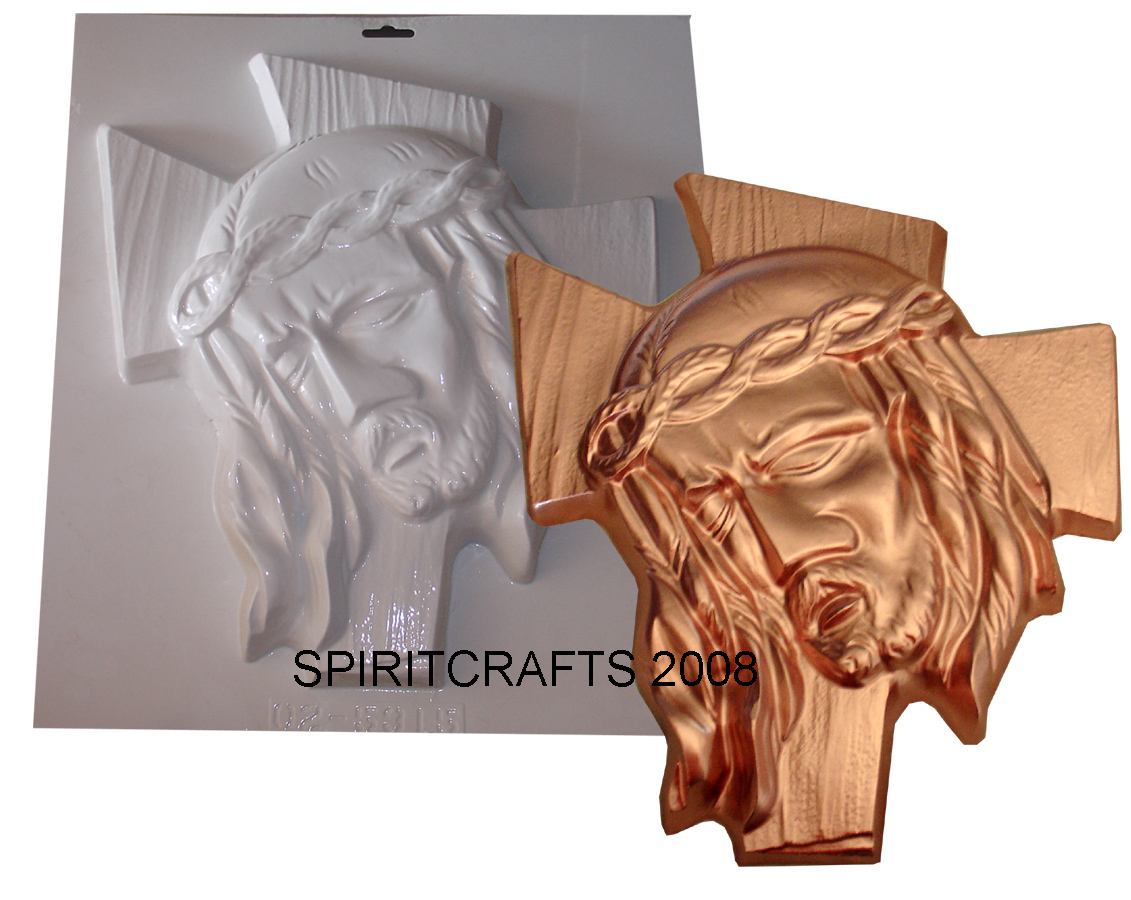 JESUS AND THE CROSS PLASTER MOLD (12.5" x 14.5")
