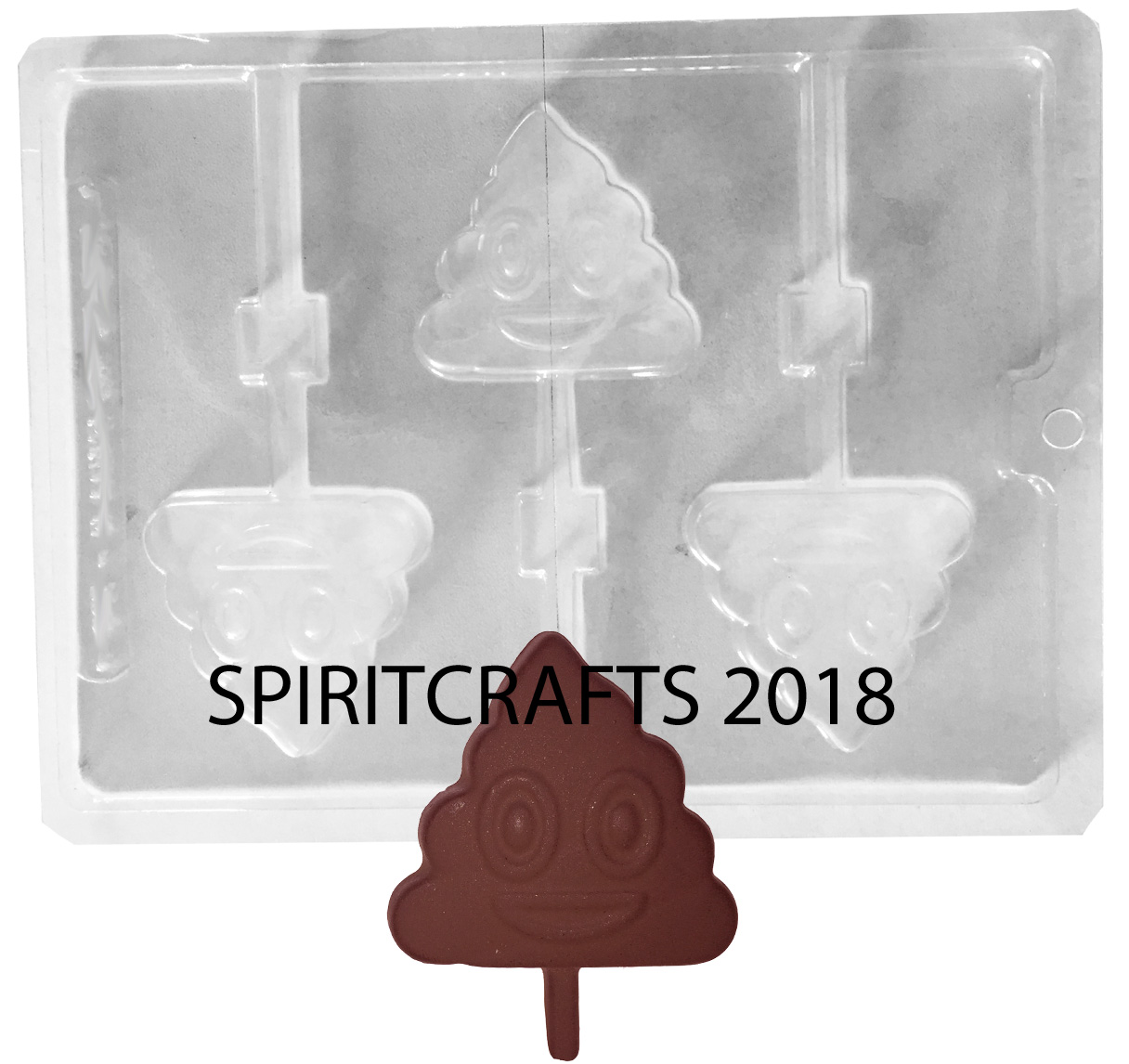 POOP EMOJI LOLLIPOP SUCKER MOLD (3 WELL)