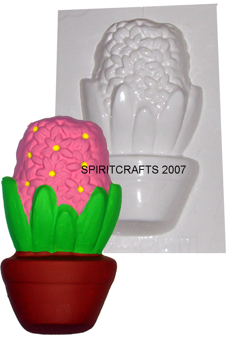 SMALL FLOWERS IN POT PLASTER MOLD (4.25" x 7.5")