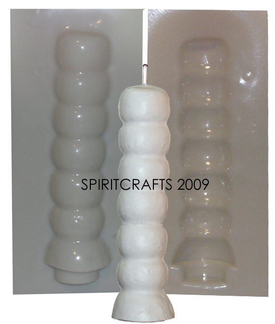 SMALL SEVEN KNOB CANDLE MOLD (7" HT x 1.5" DIA)