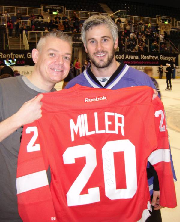 Bas with Drew Miller (Hockey in the UK)