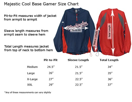 MLB Cool Base Gamer Jacket (Size Chart)