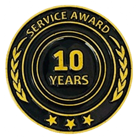 Beautiful 10-year Service Anniversary Lapel Pins | TrophyCentral