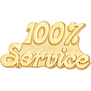 100 Percent Service Pins From TrophyCentral, 100 Percent Service Pin