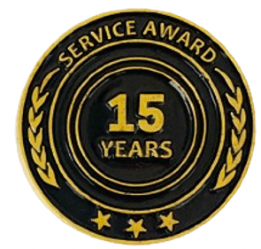 Beautiful 15-year Service Anniversary Lapel Pins | TrophyCentral