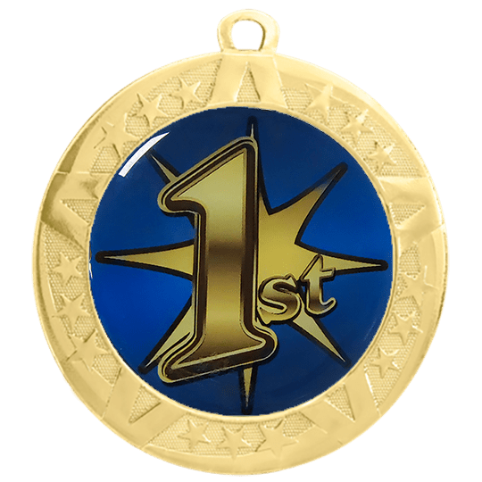 2 3/4 inch 1st Place medals with a gold frame and 2 inch Epoxy dome ...