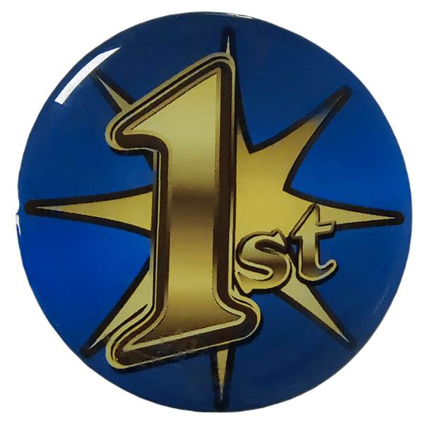 Colorful 1st Place Epoxy-Covered Insert Decals | TrophyCentral