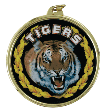 Tigers 2 1/4" Mascot Medal and Ribbon | TrophyCentral