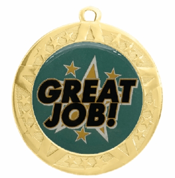 Gold Great Job Medal (2 inch, T Series) | Motivational Medals