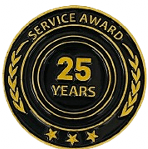 Beautiful 25-Year Service Anniversary Lapel Pins | TrophyCentral