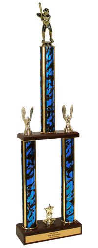 27" Baseball Two Tier Championship Trophy with Side Eagles