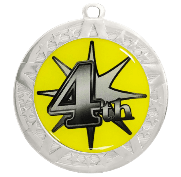 Silver 4th Place Medal (2 inch, T Series) | Place Medals