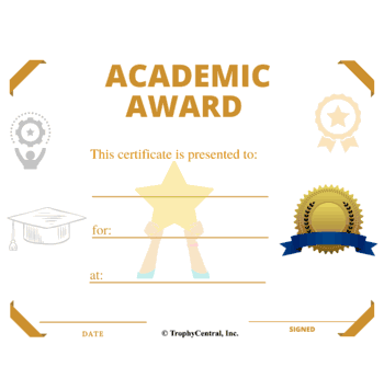Free Academic Award Certificate Template | TrophyCentral