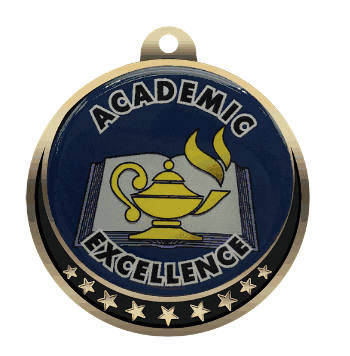 Colorful Academic Excellence Insert Medals | TrophyCentral