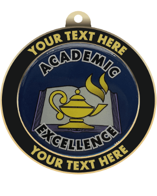 Colorful Academic Excellence Insert Medals with Customizable Front Rim ...