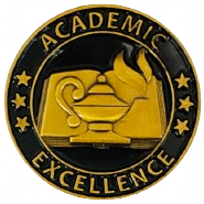 Academic Excellence Gold Enamel Lapel Pins | School Lapel Pins