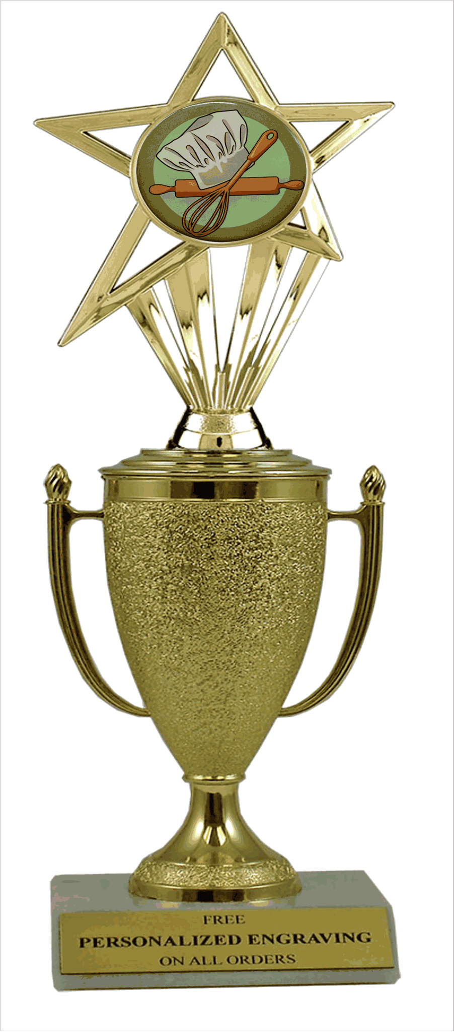 Baking Insert Trophy With Real Marble Base, Cup And Free Engraving