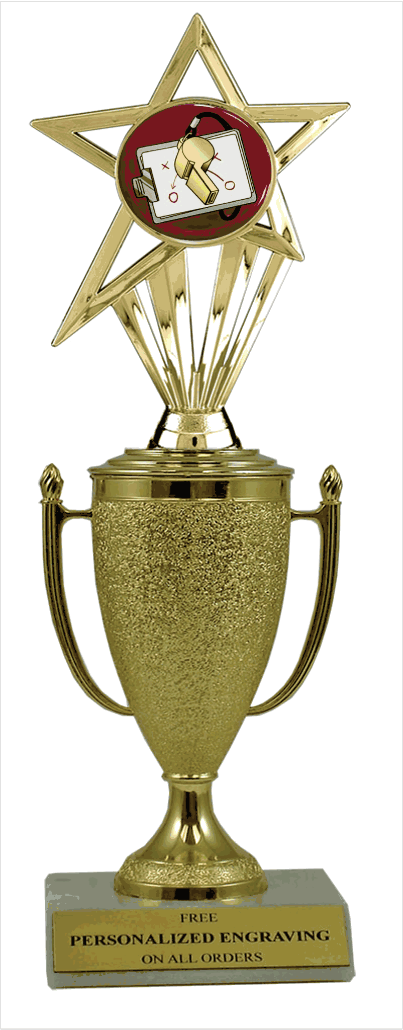 Coach Insert Trophy - Marble Base, Cup & Free Engraving