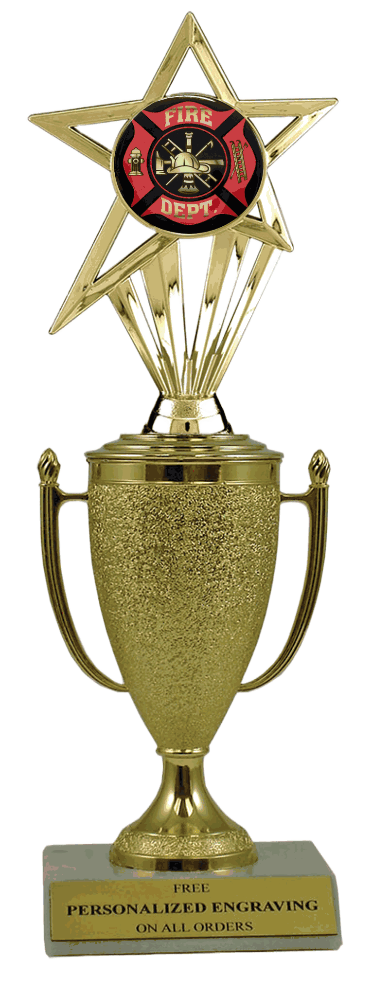 Fire Department Insert Trophy - Marble Base & Free Engraving