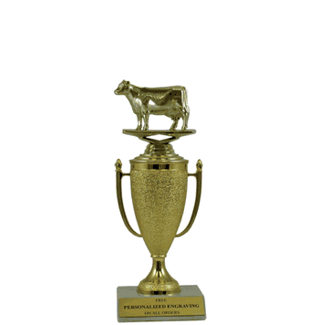 Cow Trophy With Real Marble Base, Cup And Free Engraving | TrophyCentral