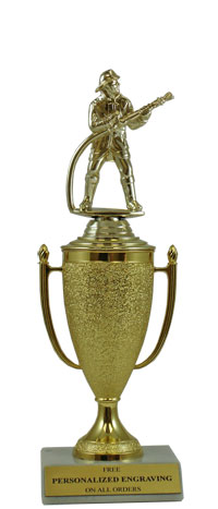 Fireman Trophy With Real Marble Base, Cup And Free Engraving