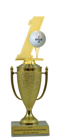 Hole-in-One Trophy With Real Marble Base, Cup And Free Engraving