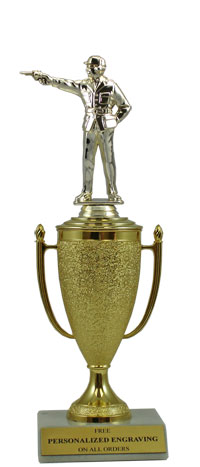 Marksman Trophy With Real Marble Base, Cup And Free Engraving