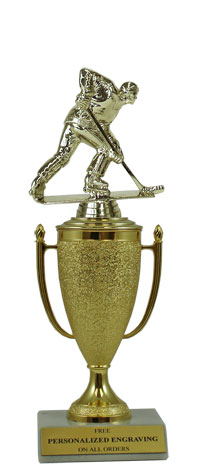 Roller Hockey Trophy With Real Marble Base, Cup And Free Engraving