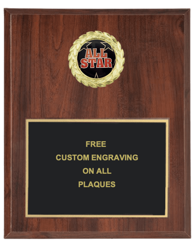 Beautiful All Star Insert Plaque from | All Star Trophies