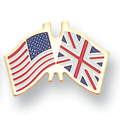 US & British Flag - BR Series Enameled Pins