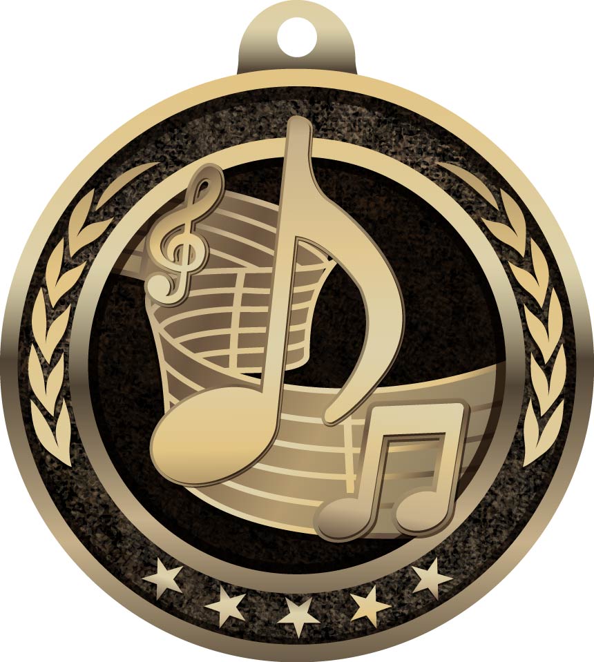 Antique Gold Medals with Musical Notes | TrophyCentral