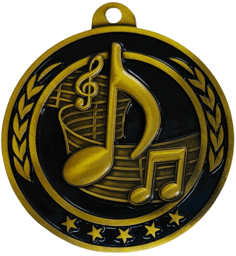Antique Gold Musical Notes | Music Medals Medal (AG-Series)