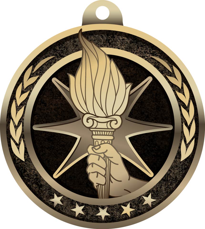 Antique Gold Torch Medals | TrophyCentral