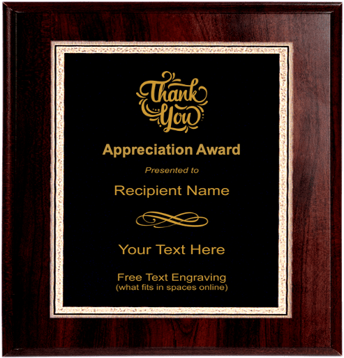 Appreciation Plaques, Appreciation Award Plaque | TrophyCentral