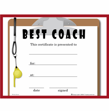 Free Coach Certificates, Certificate Free Coach