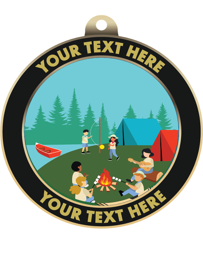 Colorful Campers Insert Medals with Personalized Front Rim
