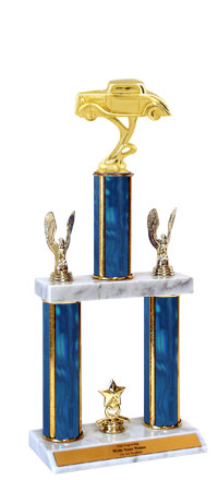 Two Tier Street Rod Trophies, Street Rod Trophy with Two Tiers