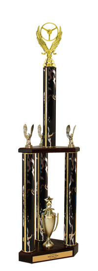 Winged Wheel Trophy With 3 Columns | TrophyCentral