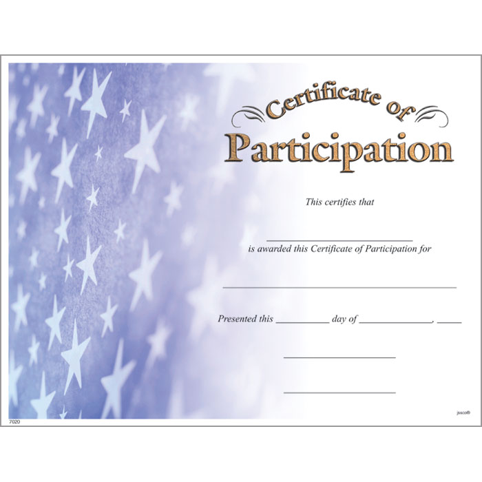 Certificate of Participation from TrophyCentral